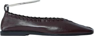 Jil Sander Silberfarbene Lederballerinas - - Shoes - Damen - Braun - 40 EU
