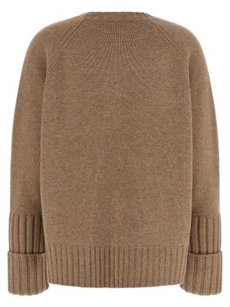Tory Burch Pure Wool Crew Neck Sweater - Camel