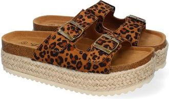 Shoes & Blues Sandales &agrave; plateforme pour femme, confortables et &eacute;l&eacute;gantes, doubl&eacute;es en jute, avec plante anatomique, fermeture &agrave; boucles, id&eacute;ales pour le printemps 