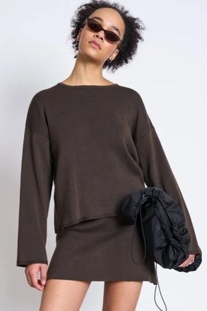 JAN 'N JUNE Damen vegan Pullover Leichtstrick Williamsburg Schlamm