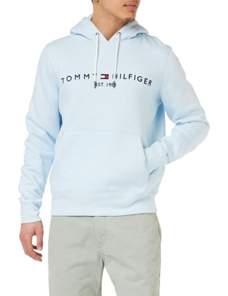 Tommy Hilfiger Herren Hoodie Tommy Logo mit Kapuze, Blau (Keepsake Blue), XL