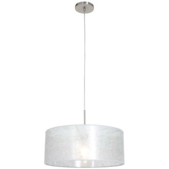 Steinhauer Sienna Sparkled Light Plafonnier Suspension Cylindrique Acier Bross&eacute;, Tissu Sizoflor