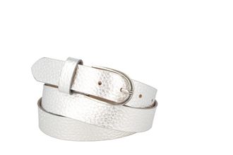 MGM Damen Metallicledergürtel Mia Gürtel, Silber, 105