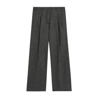 A Paper Kid Femme, Pantalons, Noir, Taille: 36 FR Pantalons Amples En Tissu Tram&eacute;