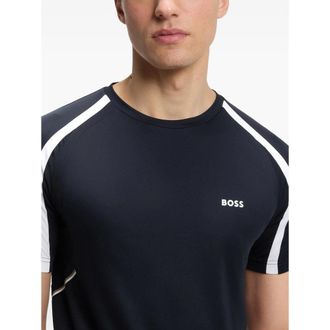 HUGO BOSS Logo-Print Recycled Polyester T-Shirt - Blue