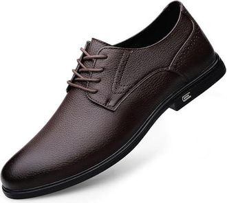 Generic Chaussures habillées for Hommes, Lacets, Couleur Unie, Bout Rond, Derby, Cuir synthétique, Semelle en Caoutchouc, Talon carré, antidérapantes, Classiq