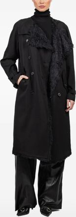 R13 reversible fringed coat - Schwarz