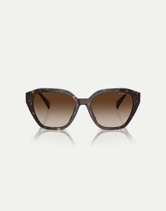 Ralph Lauren Cat-Eye-Sonnenbrille mit braunen Gl&auml;sern in gl&auml;nzendem dunklen Havana