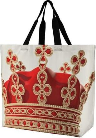 Generic Couronne Rouge Sac Cabas R&eacute;utilisable Tote Bag Imperm&eacute;able Sac A Main Femme Pour Gym Universit&eacute; Travail