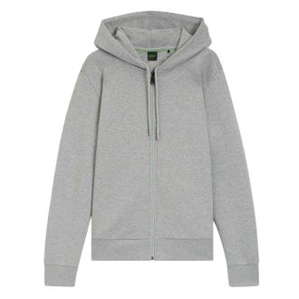 HUGO BOSS Saggy Hoodie mit durchgehendem Rei&szlig;verschluss f&uuml;r Herren (Silber)