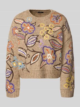 Oui Regular Fit Pullover mit Woll-Anteil in Strick-Optik