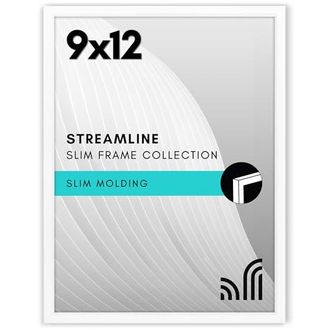 Americanflat Bilderrahmen mit bruchfestem Glas, Streamline-Kollektion, d&uuml;nner Rand, Bilderrahmen f&uuml;r Tischplatte und Wand, Befestigungsmaterial zum Aufh&auml;ngen und S