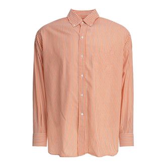 Beams Plus Homme, Chemises, Orange, Taille: S Chemise en laine à rayures pour homme