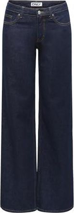 Only Only Onljuicy LW Wide Leg DNM Rinse Mae Noos, Bleu foncé Denim, 32W / 30L Femmes