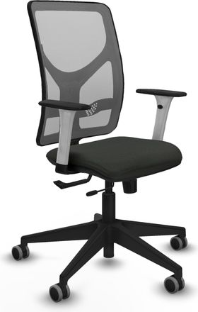 Piqueras y Crespo Bequemer Schreibtischstuhl aus Netzstoff, verstellbar, mit schwarzen Armlehnen, h&ouml;henverstellbare Lendenwirbelst&uuml;tze, ausgestattet mit Syncro/Traslack