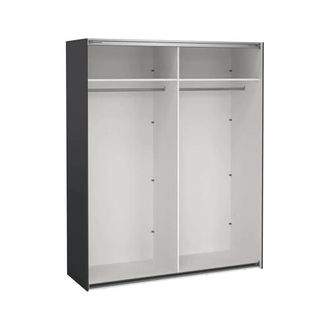 Dmora Gro&szlig;er Mehrzweckschrank Janelle, Multifunktionale M&ouml;bel, Schuhschrank, Besenschrank, 179x62 h220 cm, Grau