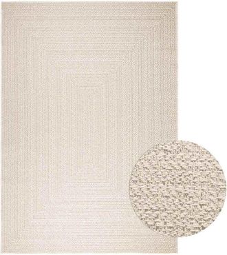 vidaXL Tapis zizur cr&egrave;me 200x290 cm aspect de jute int&eacute;rieur ext&eacute;rieur - Vidaxl