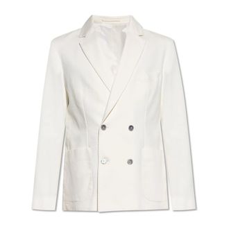 Officine Générale Homme, Vestes, Blanc, Taille: M Blazer croisé