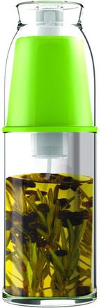 Fackelmann Fackelmann Pumpe für Öl oder Essig, Sprühflasche für Salate, Glas, grün und transparent, 18,5 x 6,2 x 6 cm