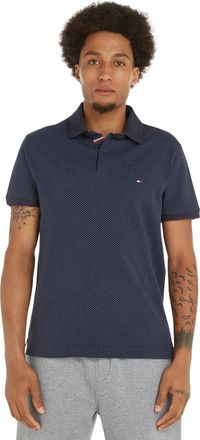 Tommy Hilfiger MICRO PRINT SLIM POLO Kurzarm Poloshirts Herren, Blau (Desert Sky), S