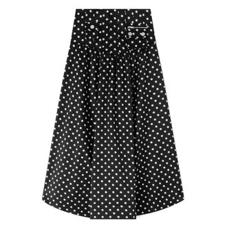 Ganni Femme, Jupes, Noir, Taille: 38 FR Jupe midi &agrave; corset &agrave; pois