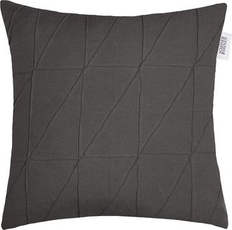 Sch&ouml;ner Wohnen Kollektion Across Zierkissenh&uuml;lle 2er Set Grau - Kissenh&uuml;lle 45x45 cm ohne F&uuml;llung - hochwertiger Leinen-Baumwoll Mix - waschbarer Zierkissenbezug