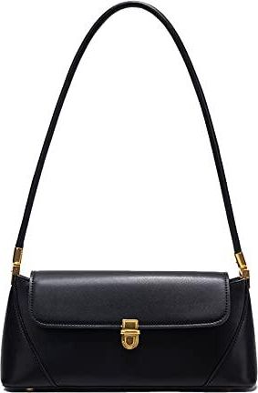Generic Sacs &agrave; bandouli&egrave;re tendance &agrave; rabat pour femme - Petit sac &agrave; main d&eacute;contract&eacute; sous les bras - Petit sac &agrave; main pour femme, Noir, Small