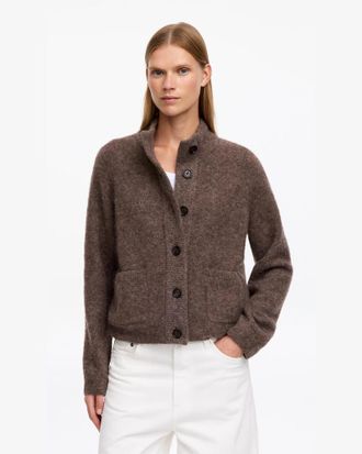 Arket Strickjacke Aus Einer Alpaka-Wollmischung -Braun
