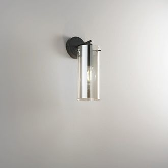 Luce-Ambiente-Design Magic wall light in Black Metal and Smoked Glass Diffuser