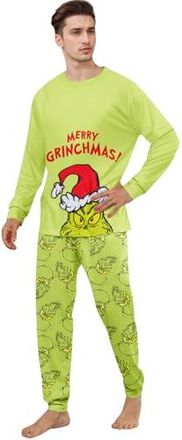 Generic Le Grinch Pyjama Noel Famille De Grinch Hiver Adulte Bebe Pull Homme The Vetement Chaud Et Doux Ensembles Ensemble No&euml;l Garcon Costume Femme Couple Co
