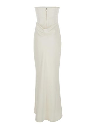 Rotate Womens Long Sleeveless Dress White Polyester
