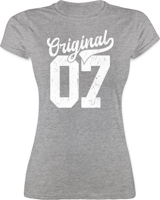 Shirtracer Shirt Damen - 18. Geburtstag - Original 2007 - M - Grau meliert - Geschenk 18 j&auml;hrige t-shirt18 vollj&auml;hrig 2005 Tshirt Shirts zum 18: 18ten 2006 t-Shi