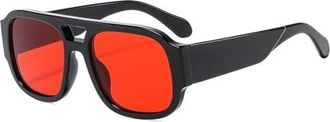 Generic Lunettes De Soleil &Agrave; Monture Large For Hommes Et Femmes, Id&eacute;ales For Les Sports Plein Air Trajets Quotidiens(Red)