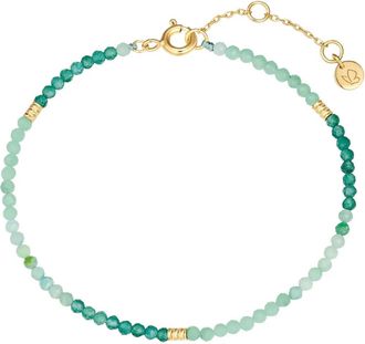 Glanzst&uuml;cke M&uuml;nchen Armband - Sterling Silber Armband Amazonit - Gr. ONESIZE - in Gold - f&uuml;r Damen