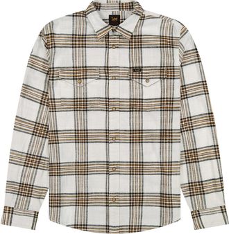 Lee Mens CLEAN Western Shirt, Ecru Ochre Plaid, XL