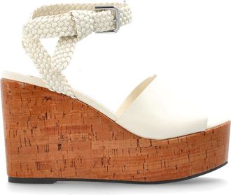 Jimmy Choo London Femme, Chaussures, Beige, Taille: 39 EU Jori 100 Sandales compens&eacute;es