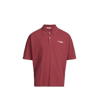 Acne Studios Polo brod&eacute; &agrave; manches courtes en coton organique