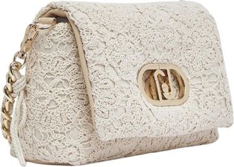 Liu Jo Femme, Sacs, Beige, Taille: ONE Size LaPuffy Sac bandouli&egrave;re &agrave; plaque logo