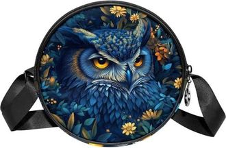 Generic Sac à bandoulière rond pour femme, sac à bandoulière rétro avec fermeture éclair, bretelles réglables, style décontracté, pour femmes et filles, Herbe