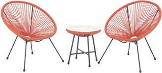 SVITA Svita - Ensemble de meubles de balcon bali Ensemble de salon Relax Egg-Chair en osier Design Terracotta Orange