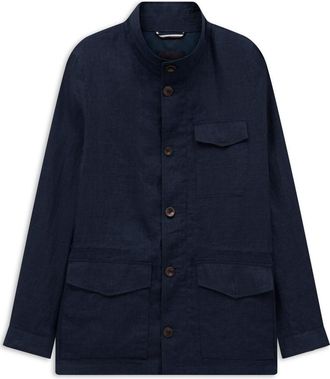 Bugatti Sommerliche Leinenjacke in Fieldjacket-Optik in