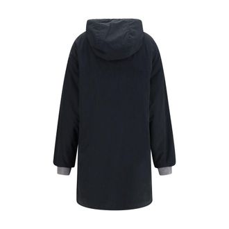 Miu Miu Cotton Hooded Coat - Black