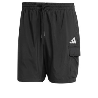 adidas Mens Essentials Small Logo Cargo Chelsea Shorts Black/White 4XL