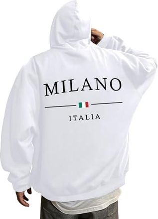 Generic Sweat a Capuche Homme Hooded Sweatshirt Sweats &agrave; Capuche avec Imprim&eacute; Lettre pour Un Confort Styl&eacute; et Id&eacute;al pour Les Activit&eacute;s Ext&eacute;rieures