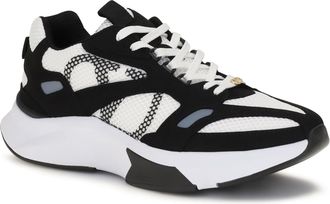 Valentino Garavani Mens Demivee Mesh And Suede Sneakers Bianco-Nero-Grigio C-Nero-Bia-Ne-Ne Upper: Fabric; Sole: Rubber Bianco/nero/grigio C/nero/bia-ne-ne