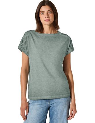 Cecil Damen T-Shirt mit Knopfdetail