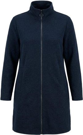 Ulla Popken Sweatjacke Long-Sweatjacke Leomuster Stehkragen Langarm