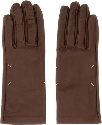 Maison Margiela Gants en cuir - unisex - Accessoires - Brun - Taille: M