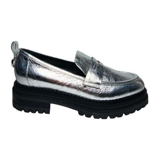 Sergio Rossi Femme, Chaussures, Gris, Taille: 37 EU Mocassins en cuir
