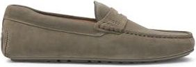 BOSS Hommes Noel Mocc Mocassins en Cuir su&eacute;d&eacute; avec Finition Penny